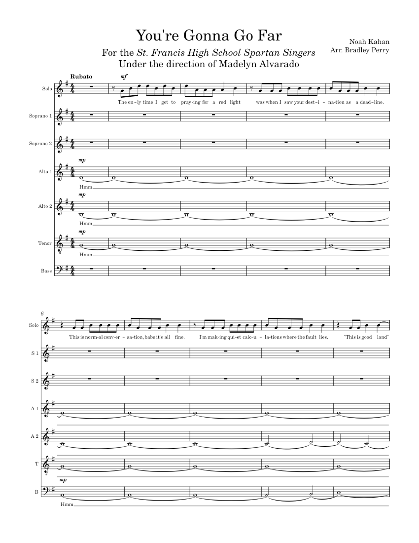 You're Gonna Go Far – Noah Kahan Sheet Music for Piano, Bass guitar (A ...