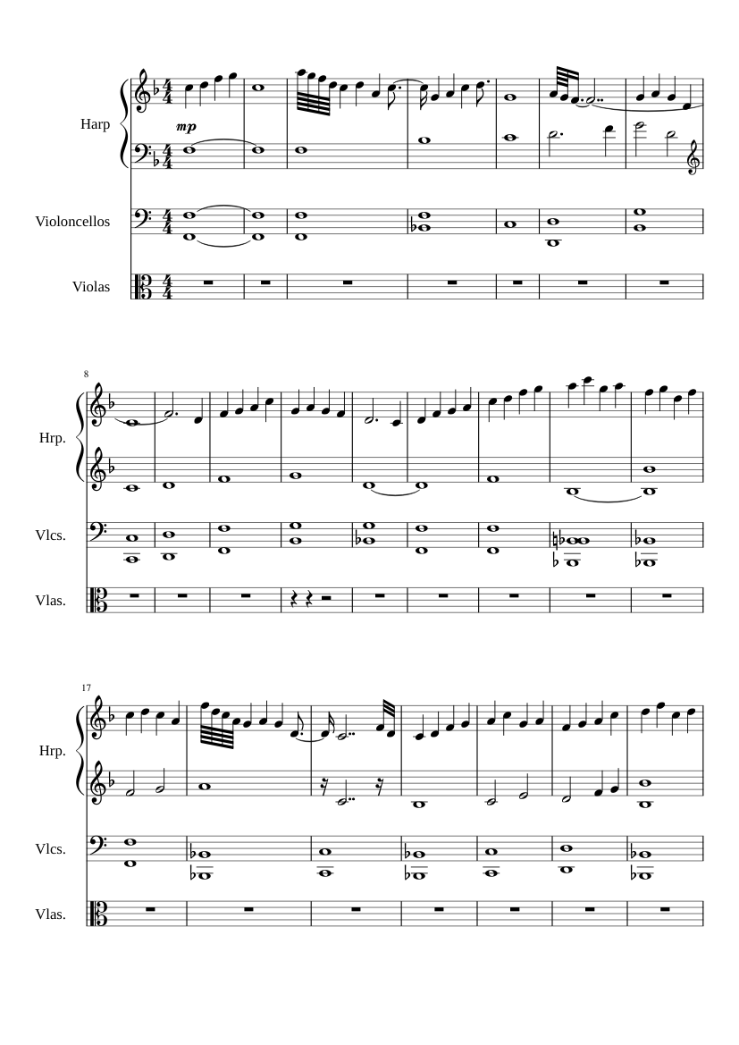 Chinese Breakdown Sheet music for Harp, Strings group (Mixed Trio ...