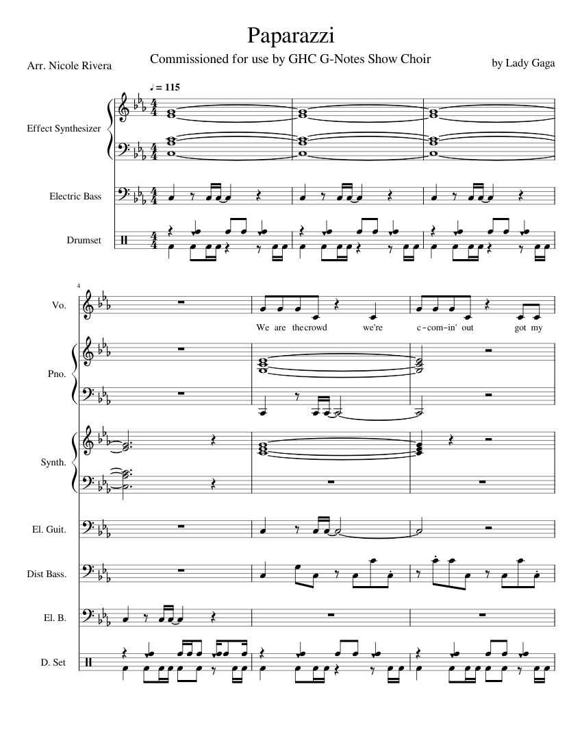 Paparazzi SATB + Full Band Sheet music for Piano, Soprano, Alto, Tenor & more instruments (Mixed ...