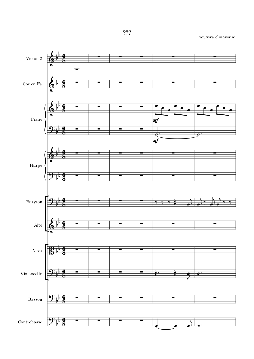Work in Progress– youssraelmazo Sheet Music for Piano, Bassoon, French ...