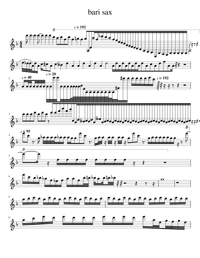 This is a good bari sax player. Sheet music for Saxophone baritone ...