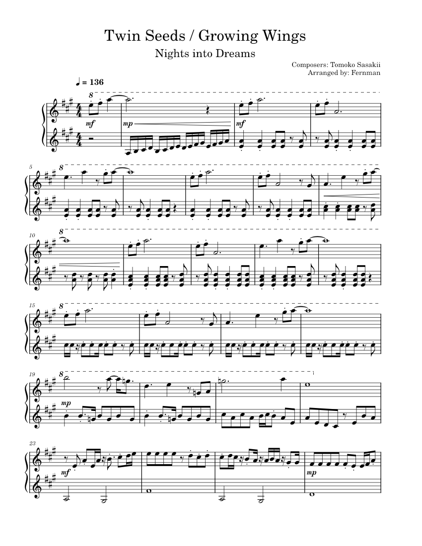 Twin Seeds / Growing Wings (V2) - Nights Into Dreams – Tomoko Sasaki ...