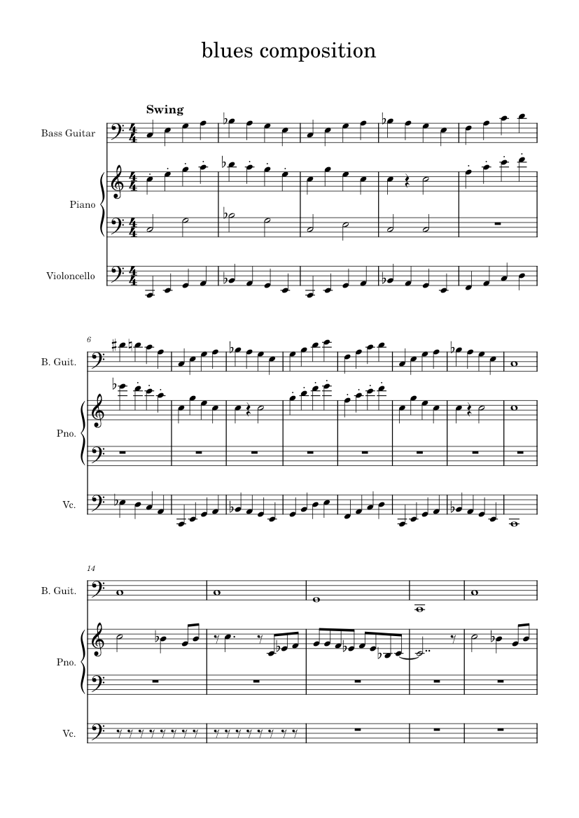blues composition.mscz Sheet music for Piano, Cello, Bass guitar (Piano ...