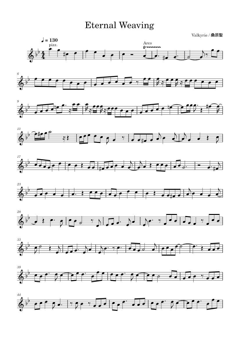 Eternal Weaving – Valkyrie Sheet Music for Violin (Solo) | MuseScore.com