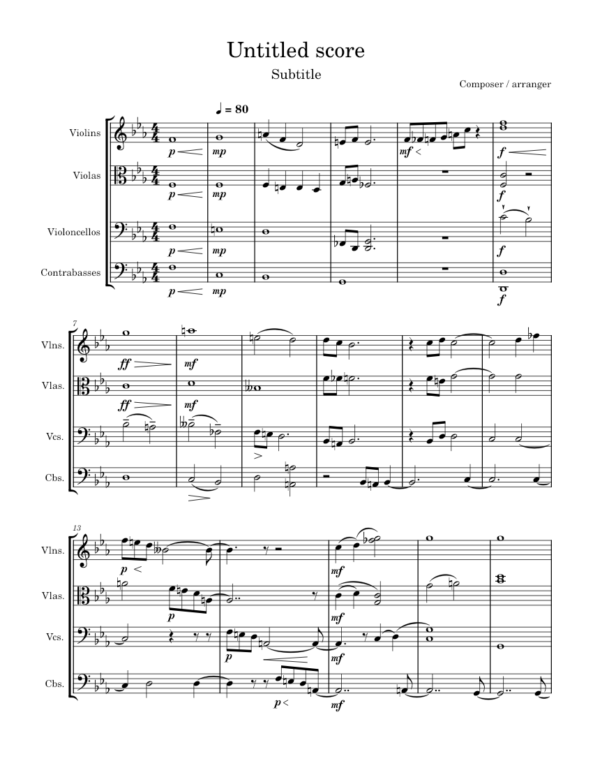 The Ugly Duckling - Dancing Line – GoldMusician The ugly duckling Sheet music for Strings group ...