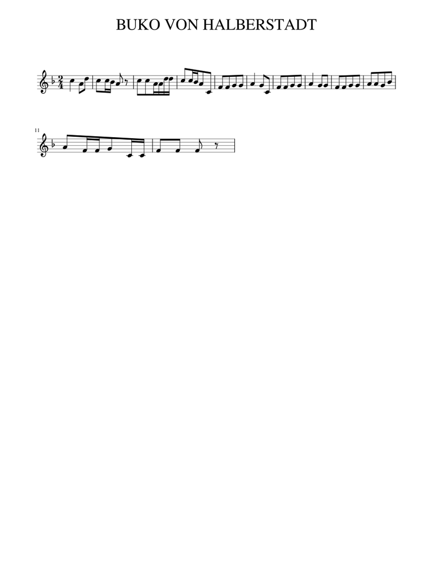 BUKO VON HALBERSTADT Sheet music for Piano (Solo) Easy | Musescore.com