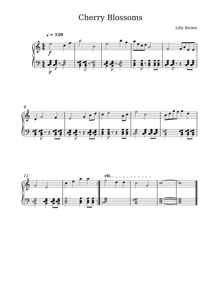 Cherry Blossoms Sheet music for Piano (Solo) Easy | Musescore.com