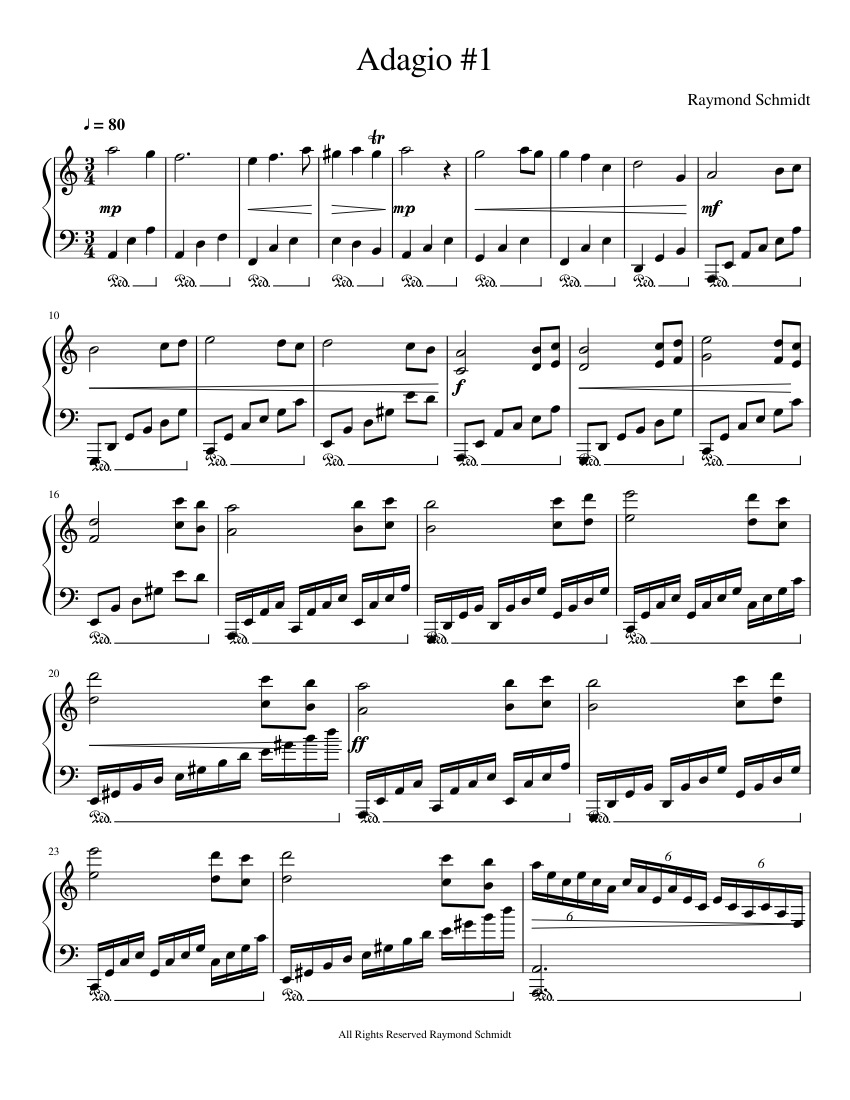 Adagio #1 Sheet Music for Piano (Solo) | MuseScore.com