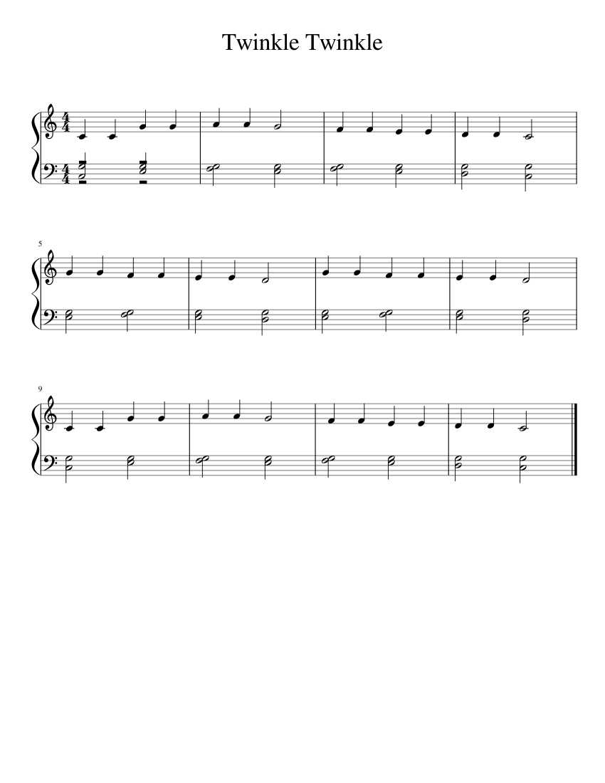 Twinkle Twinkle Sheet music for Piano (Solo) | Musescore.com