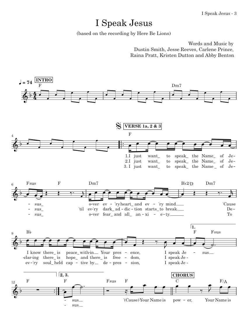 I Speak Jesus - DUSTIN SMITH, ABBY BENTON, CARLENE PRINCE, JESSE REEVES ...