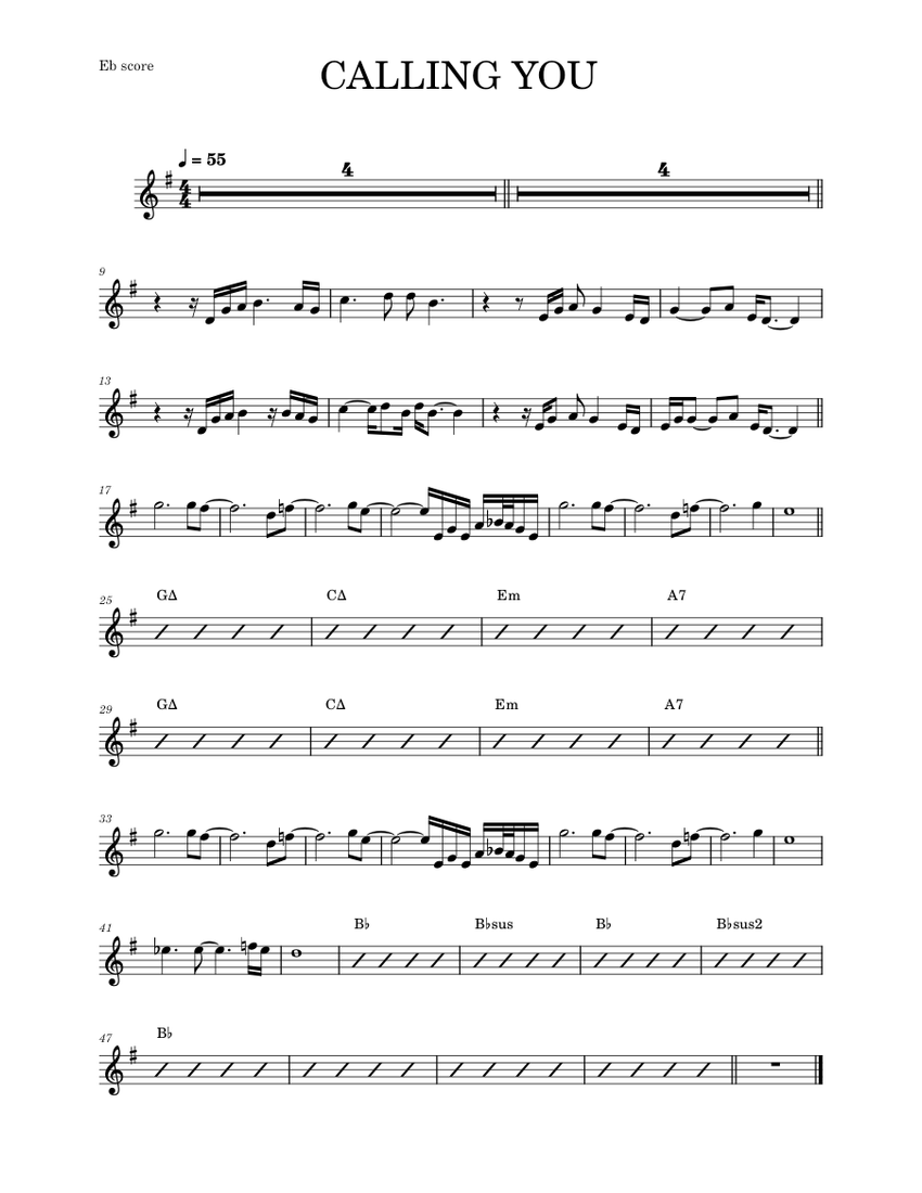 Calling you – Bob Telson Sheet music for Saxophone alto (Solo ...