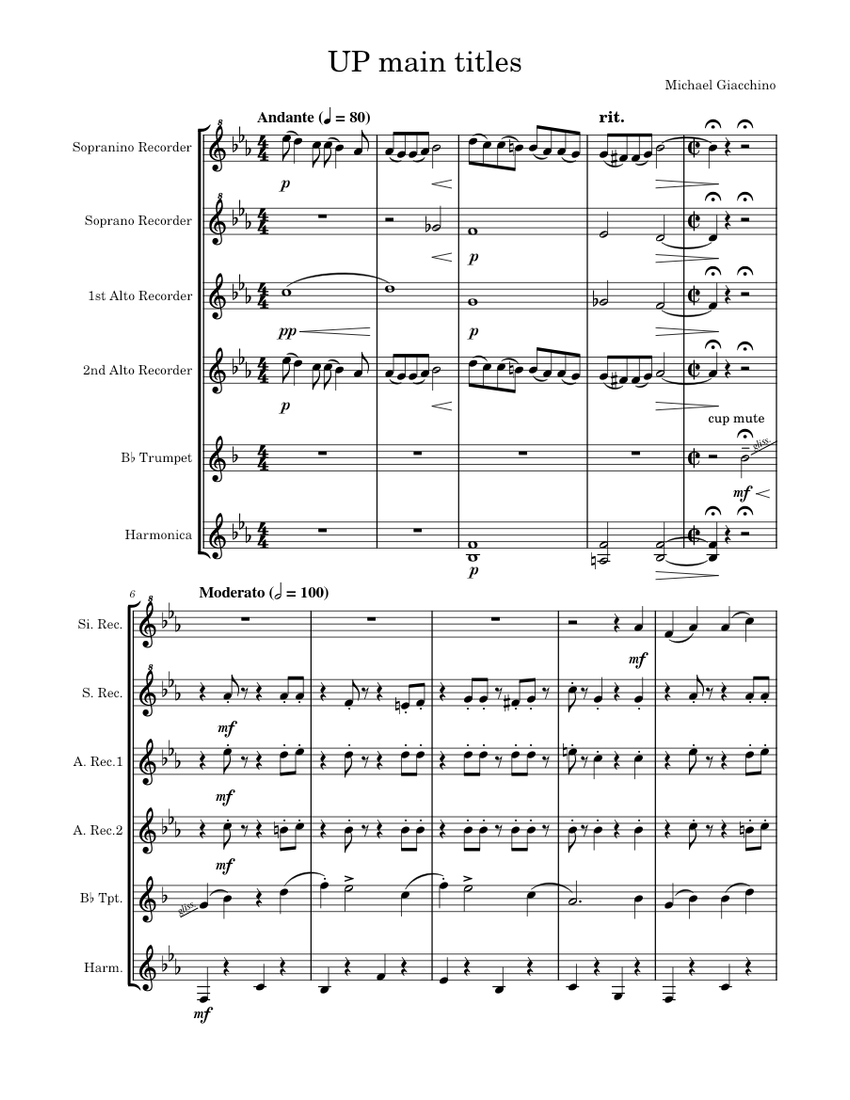 Up Main Theme from Up – Michael Giacchino Sheet music for Trumpet in b ...