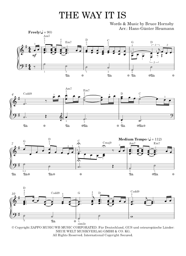 The Way It Is Sheet music for Piano by Bruce Hornsby, Bruce Hornsby and the Range Official ...