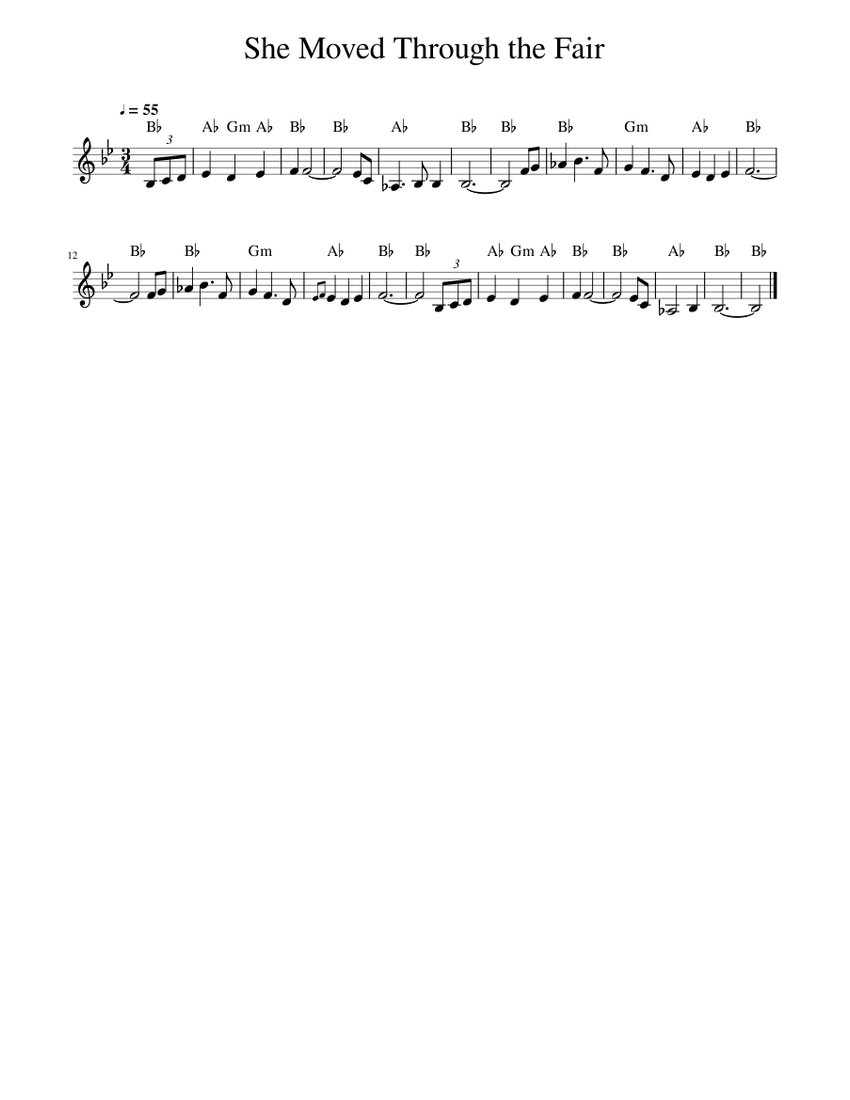 She Moved Through the Fair Sheet music for Piano (Solo) Easy ...