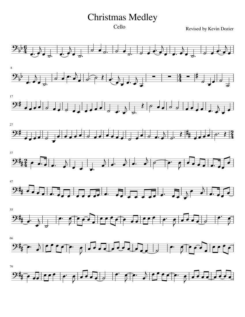 Christmas Medley Sheet music for Cello (Solo) | Musescore.com