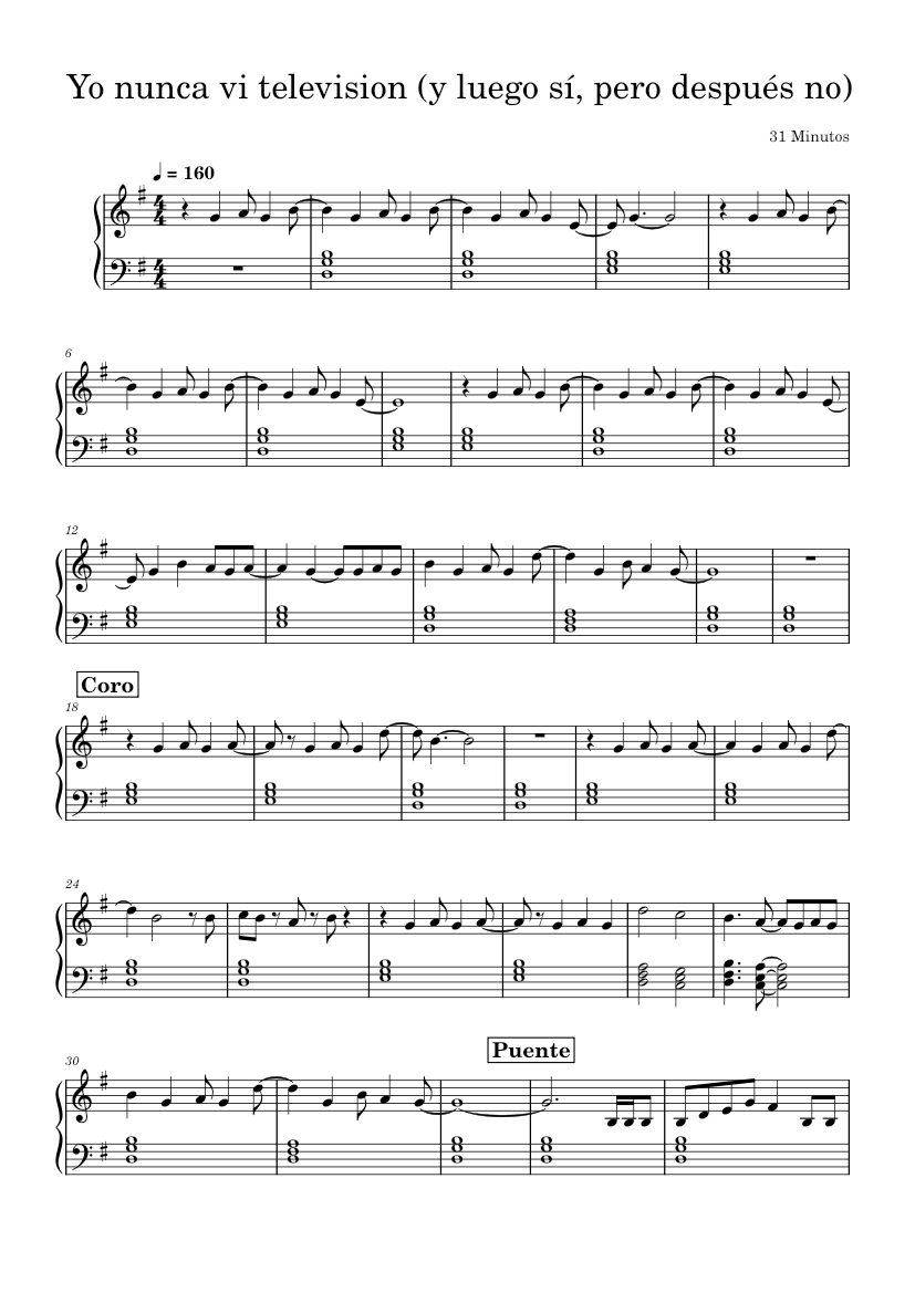 Yo nunca vi television Sheet Music for Piano (Solo) easy | MuseScore.com