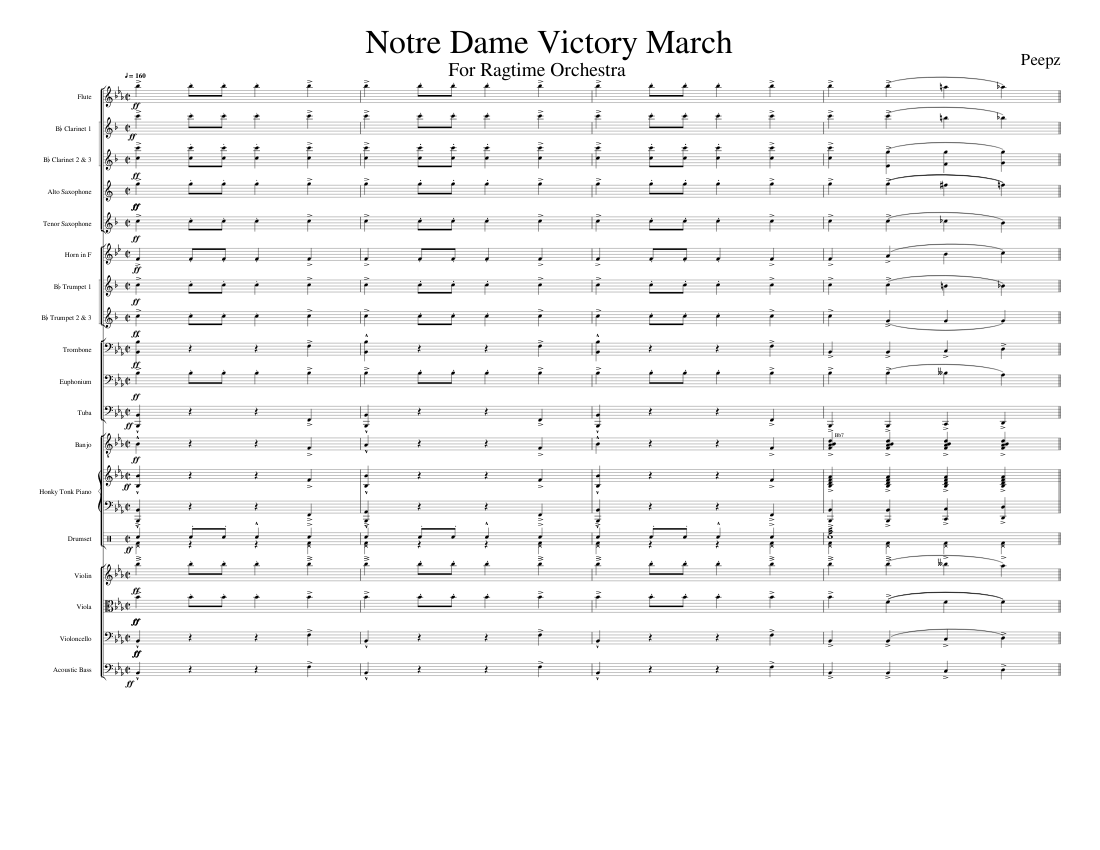 Notre Dame Victory March Sheet music for Piano, Trombone, Euphonium ...