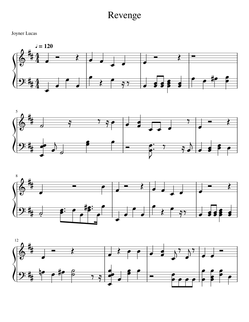 Revenge Sheet music for Piano (Solo) | Musescore.com