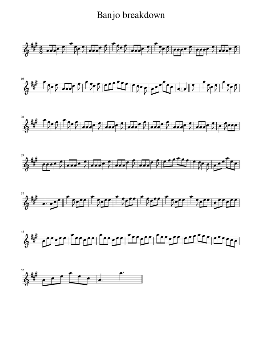 Banjo breakdown Sheet music for Piano (Solo) | Musescore.com