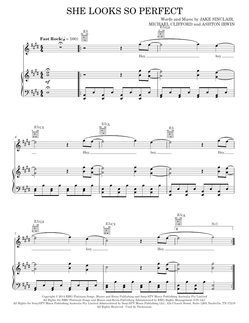 Play Official version of She looks so perfect sheet music by 5 Seconds ...