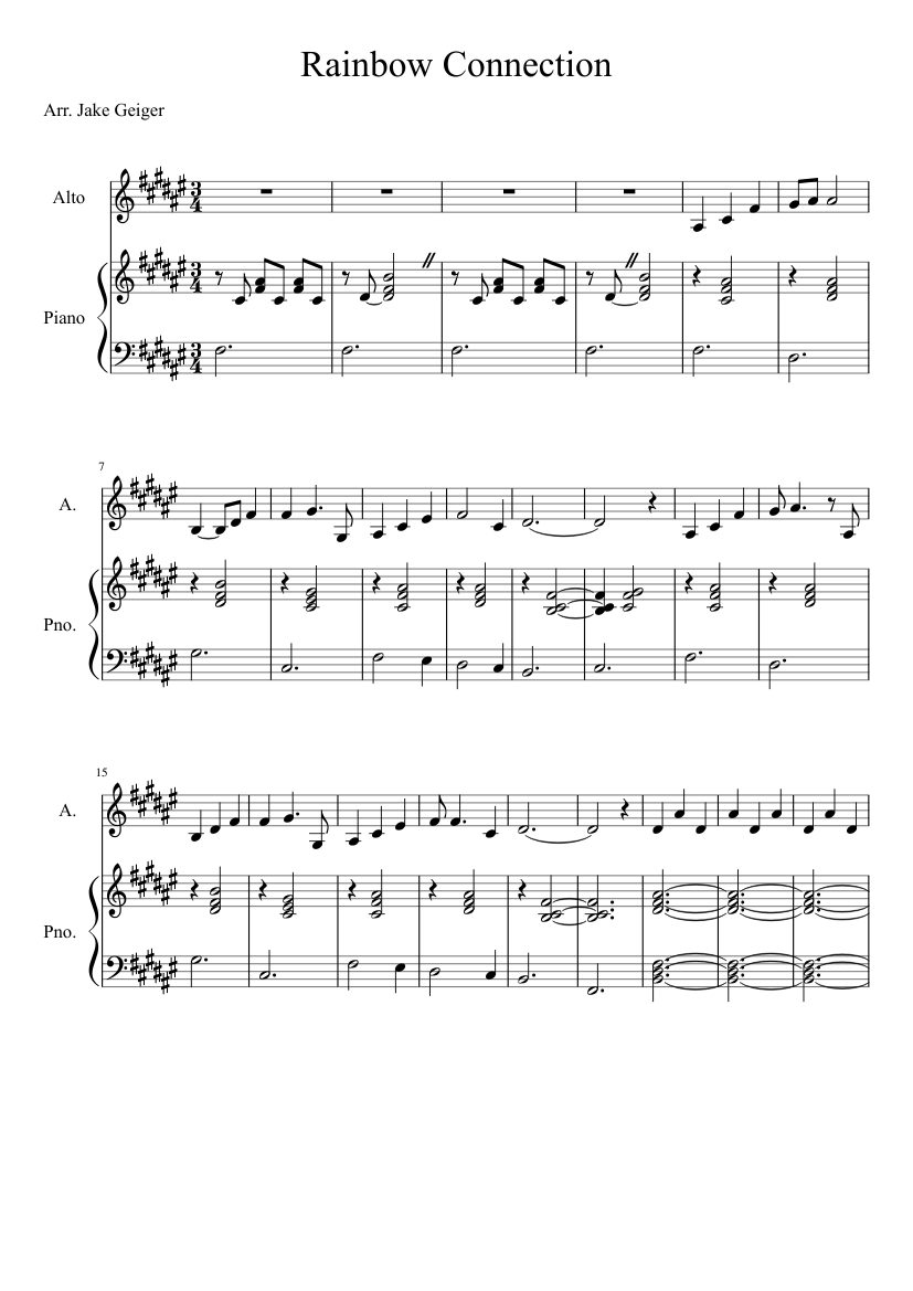 Rainbow Connection Sheet music for Piano (Solo) | Musescore.com