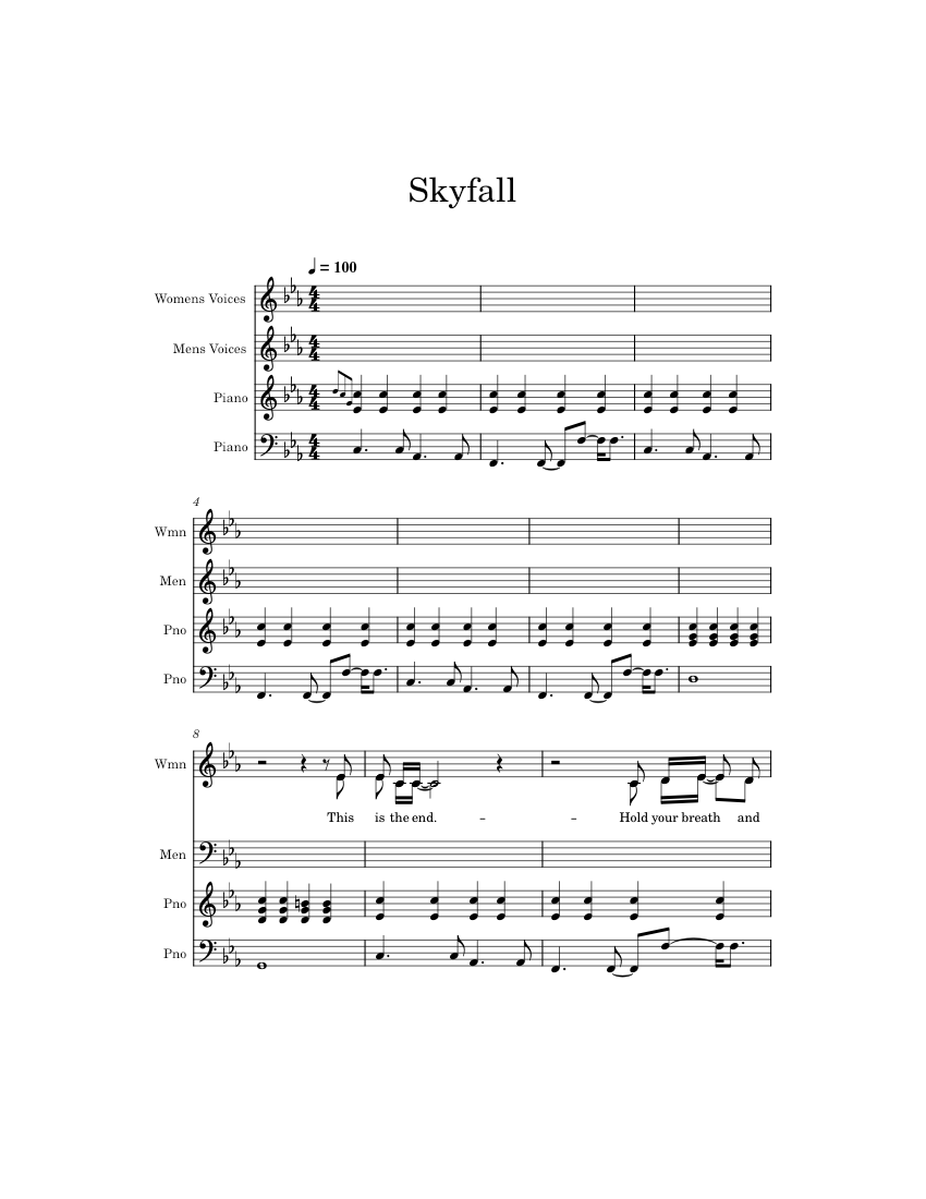 Skyfall – Adele Skyfall Sheet music for Piano, Male (SATB) | Musescore.com