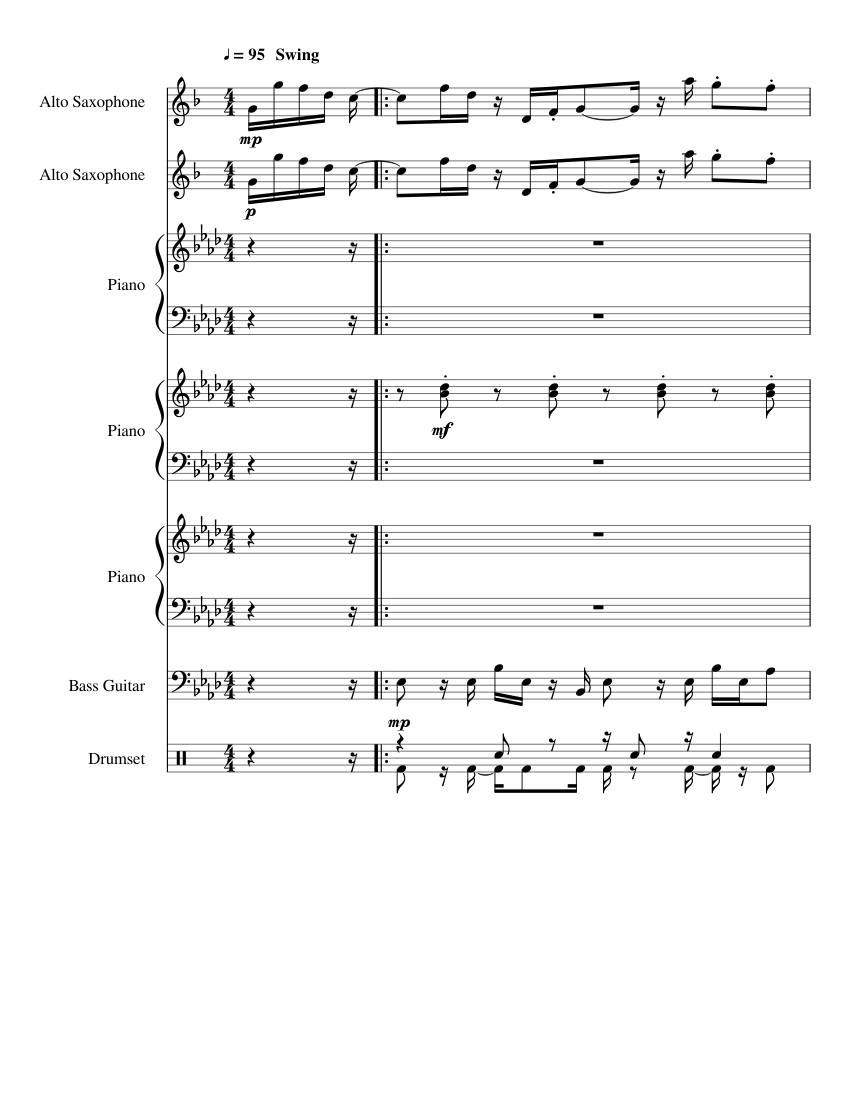 The Light Blues (Original Composition) Sheet music for Piano, Saxophone ...