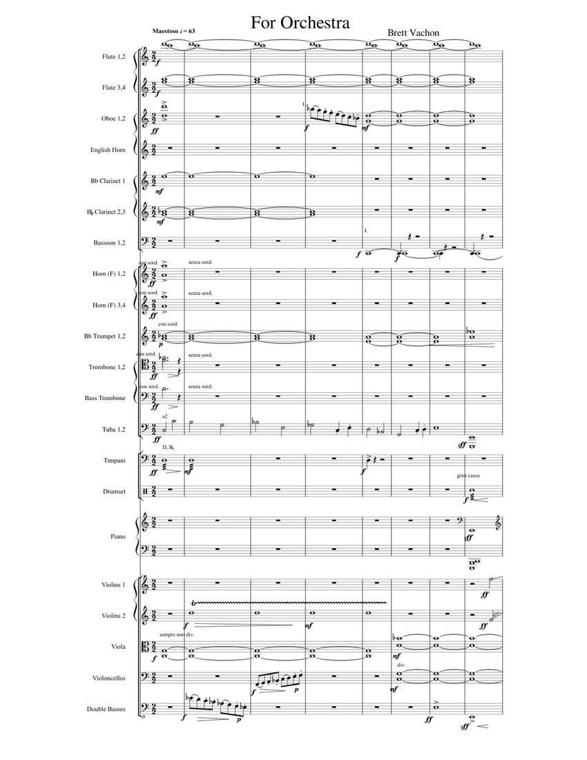 For Orchestra (work for large orchestra) Sheet music for Piano ...