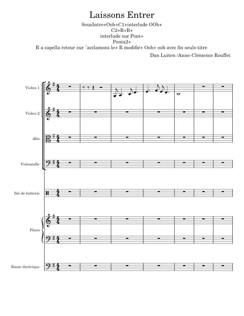 Laissons entrer le Roi de gloire - Dan Luiten Sheet music for Piano, Violin, Viola, Cello & more ...
