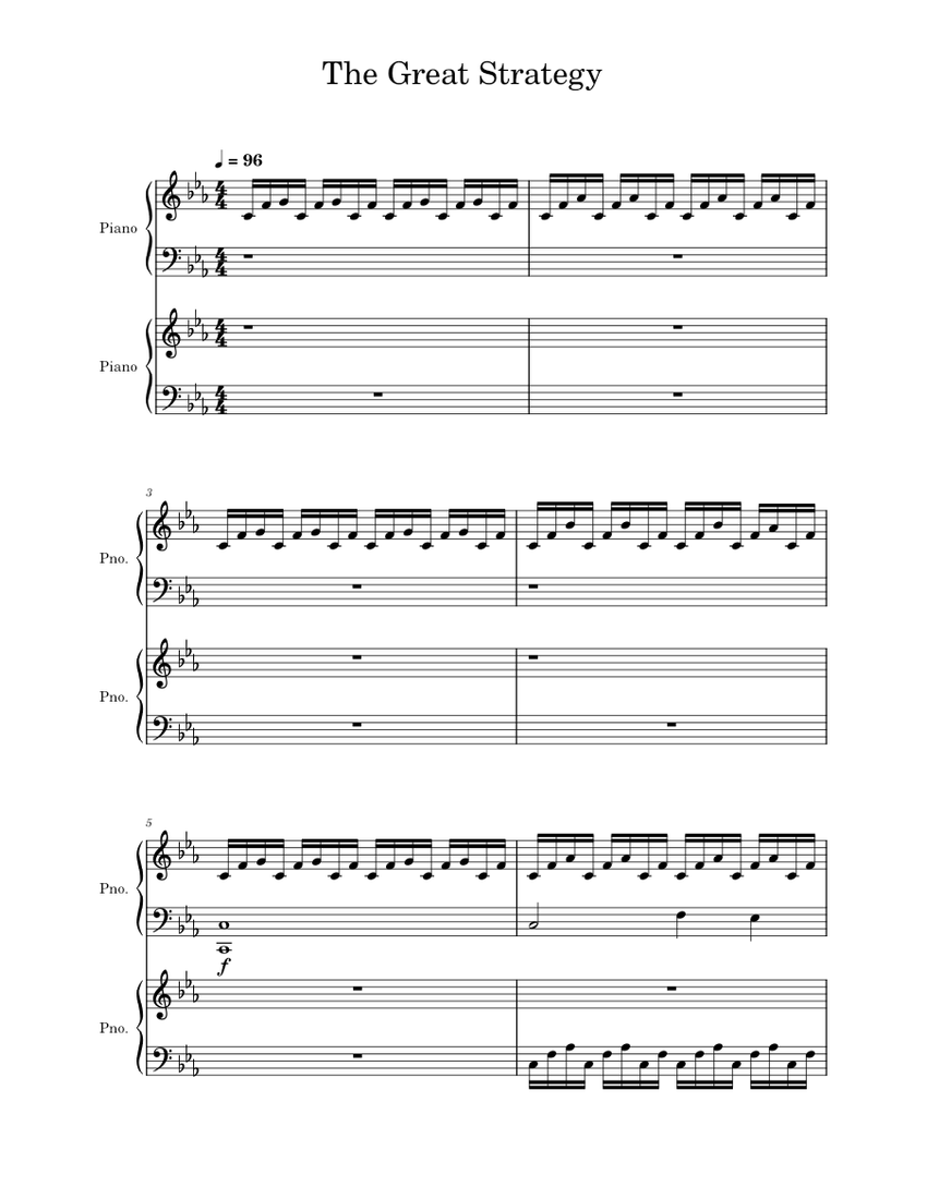 The Great Strategy but it's double piano'd Sheet music for Piano (Piano ...