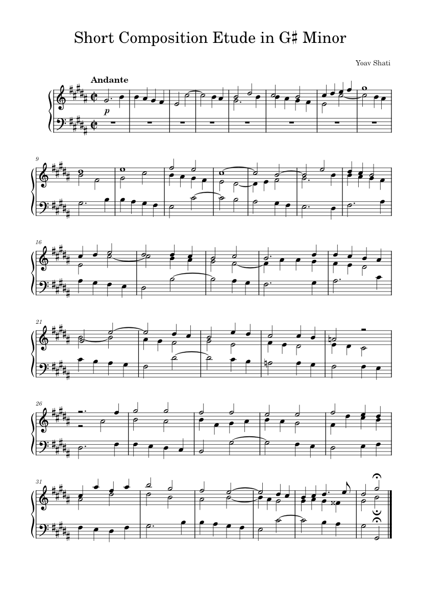 Short Composition Etude in G# Minor Sheet music for Piano (Solo) Easy ...