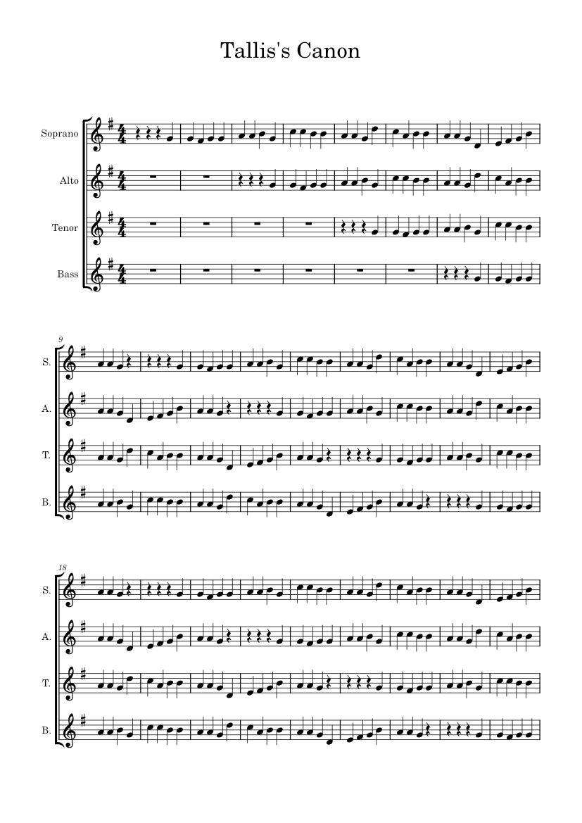 Tallis' Canon - Thomas Tallis – Thomas Tallis Sheet music for Soprano ...