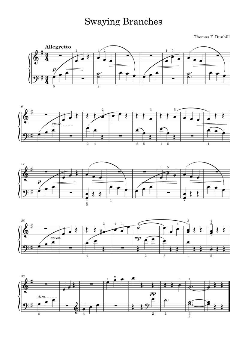 Swaying Branches Sheet music for Piano (Solo) Easy | Musescore.com