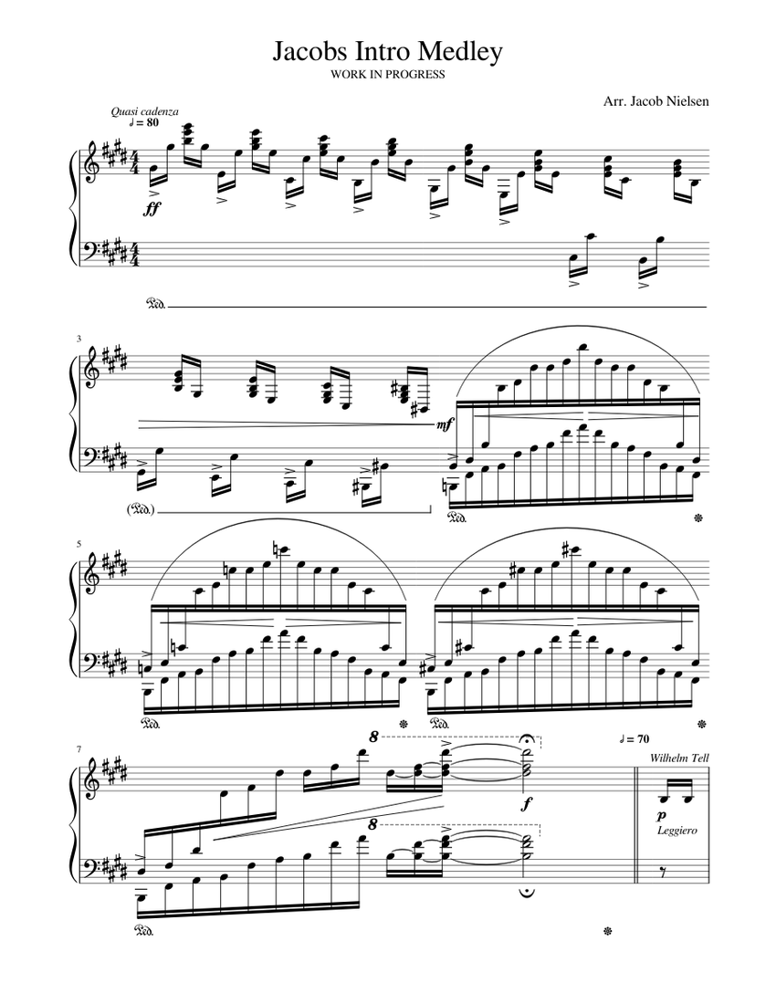 Jacobs Intro Medley Sheet music for Piano (Solo) | Musescore.com