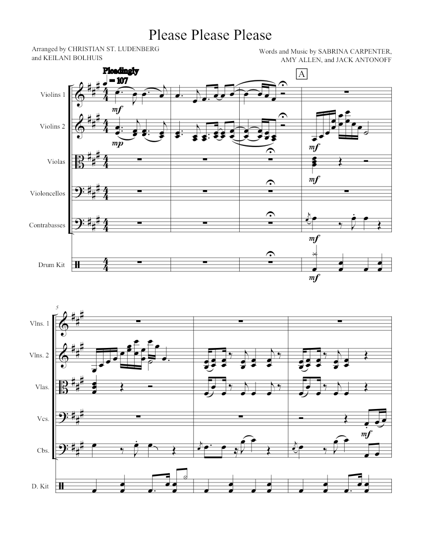 Please Please Please – Sabrina Carpenter for String Ensemble in A/C ...