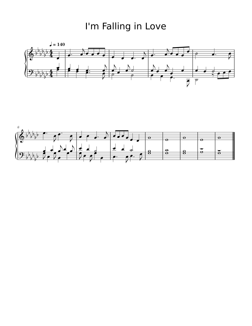 Im falling in love Sheet music for Piano (Solo) Easy | Musescore.com