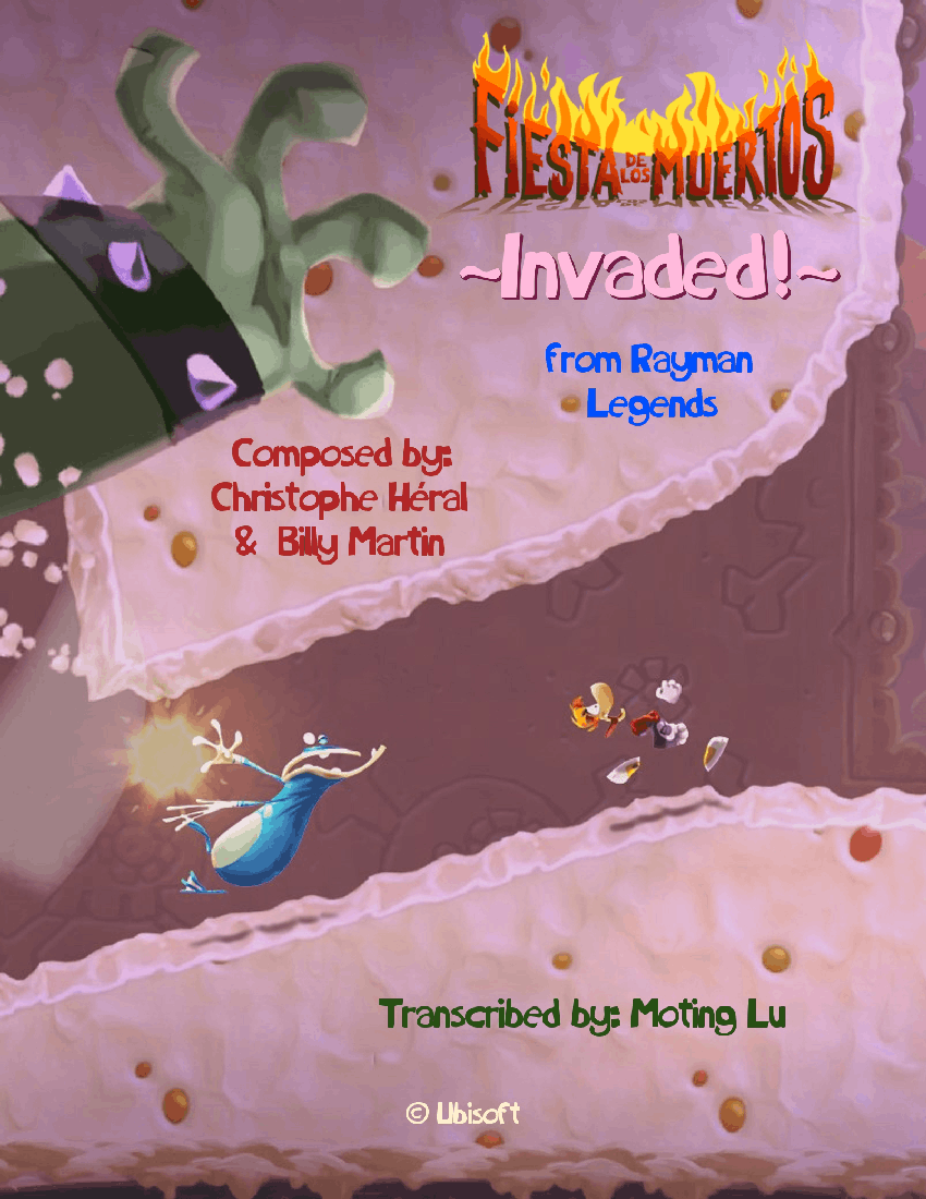 Fiesta de los Muertos ~Invaded~ – Rayman Legends Sheet Music for Bass guitar, Drum group ...