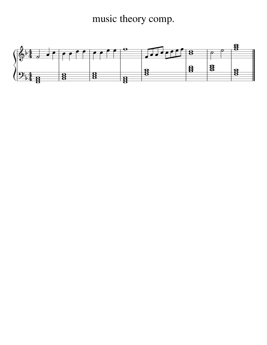 music theory comp. Sheet music for Piano (Solo) | Musescore.com