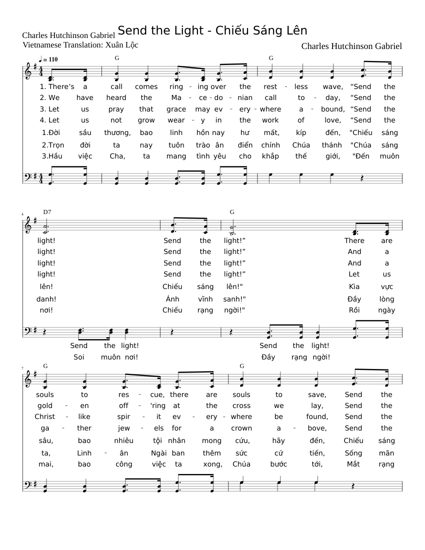 Send The Light - Chiếu Sáng Lên Sheet music for Piano (Piano Quartet ...
