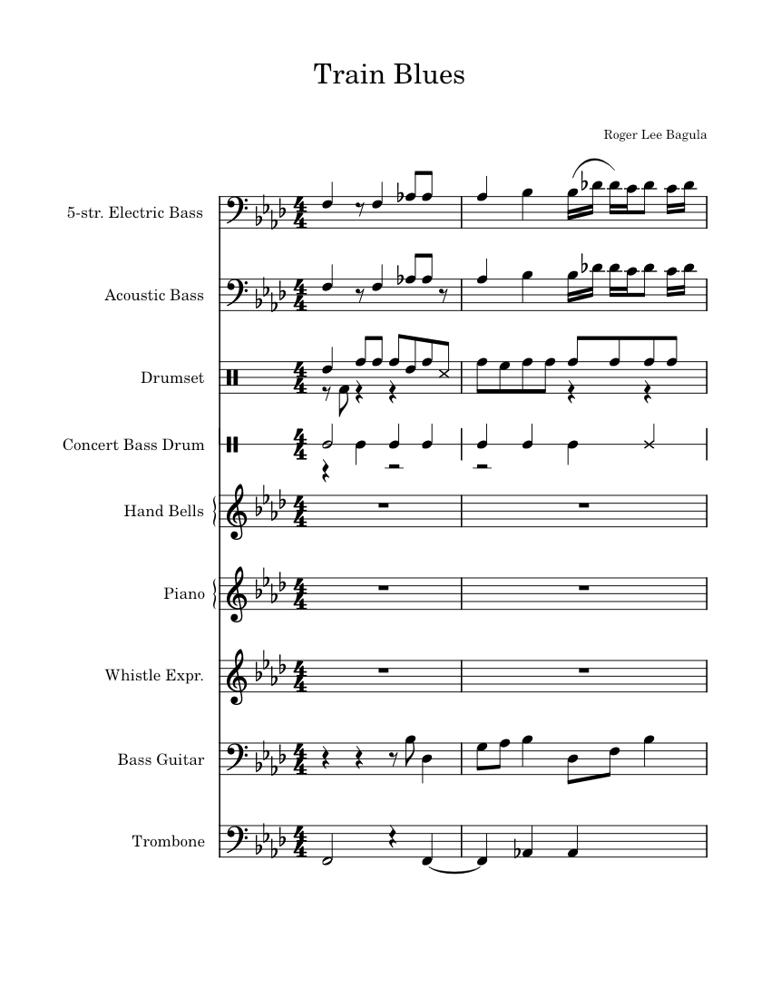 Train Blues Sheet music for Piano, Trombone, Flute, Bass guitar & more ...