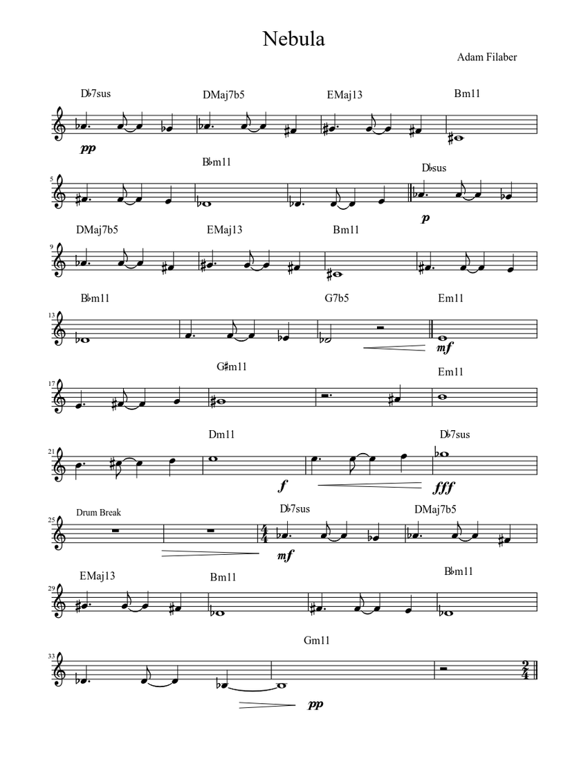 Nebula Sheet music for Piano (Solo) | Musescore.com