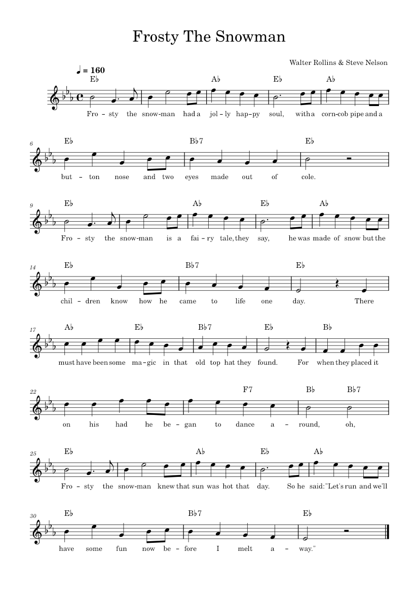 Frosty The Snowman Sheet music for Piano (Solo) Easy | Musescore.com