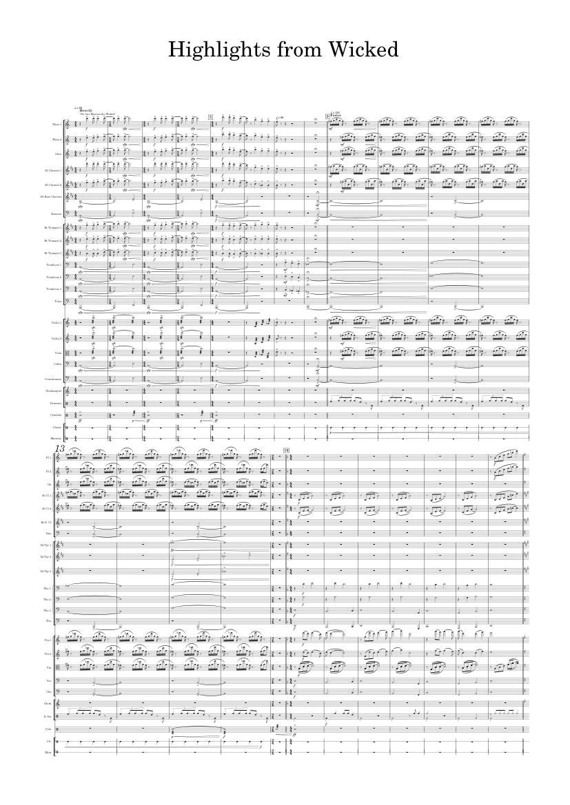 Highlights from Wicked – Stephen Schwartz, Wicked (Musical) Sheet Music ...