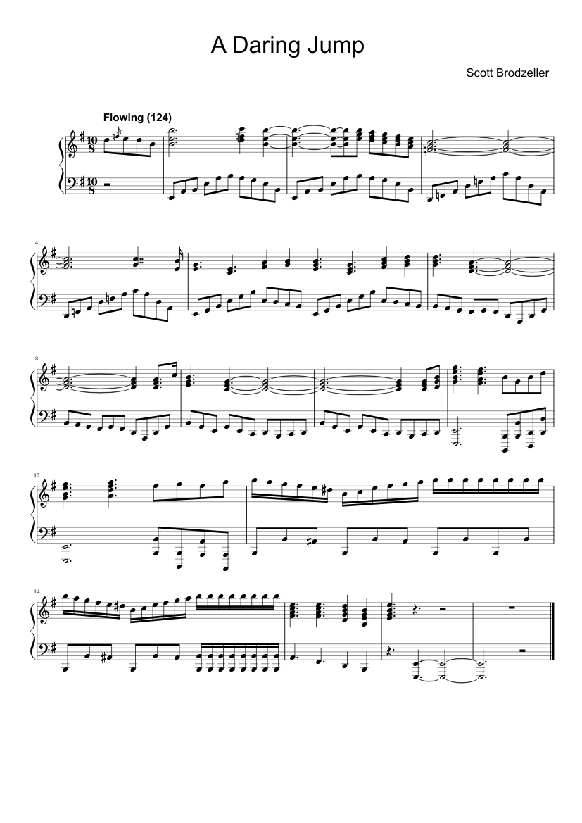 A Daring Jump Sheet music for Piano (Solo) | Musescore.com