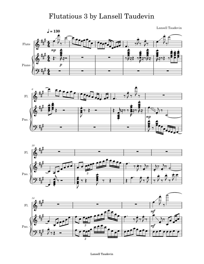 Flutatious_3_by_Lansell_Taudevin Sheet music for Piano, Flute (Mixed ...