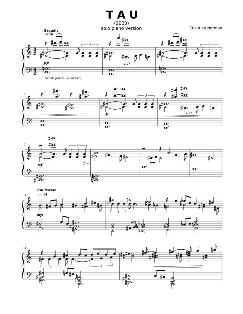 TAU Sheet music for Piano (Solo) | Musescore.com
