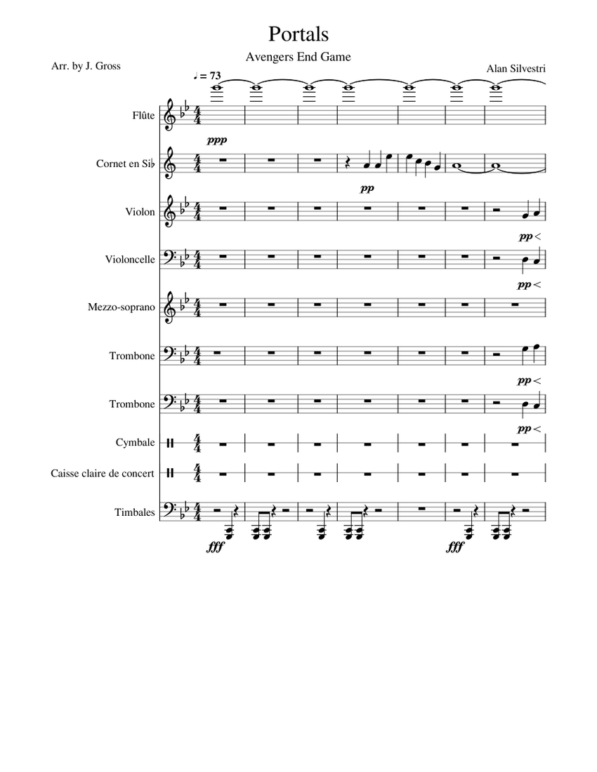 Portals Sheet music for Trombone, Cornet, Mezzo soprano, Flute & more ...