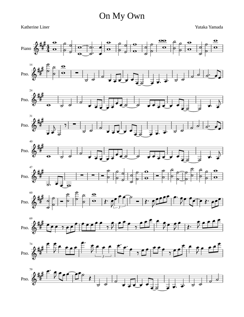 On My Own Sheet music for Piano (Solo) Easy | Musescore.com