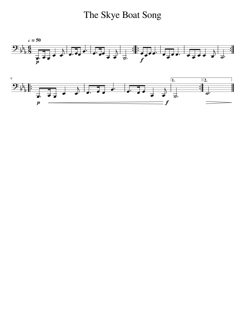 The Skye Boat Song Sheet music for Tuba (Solo) | Musescore.com