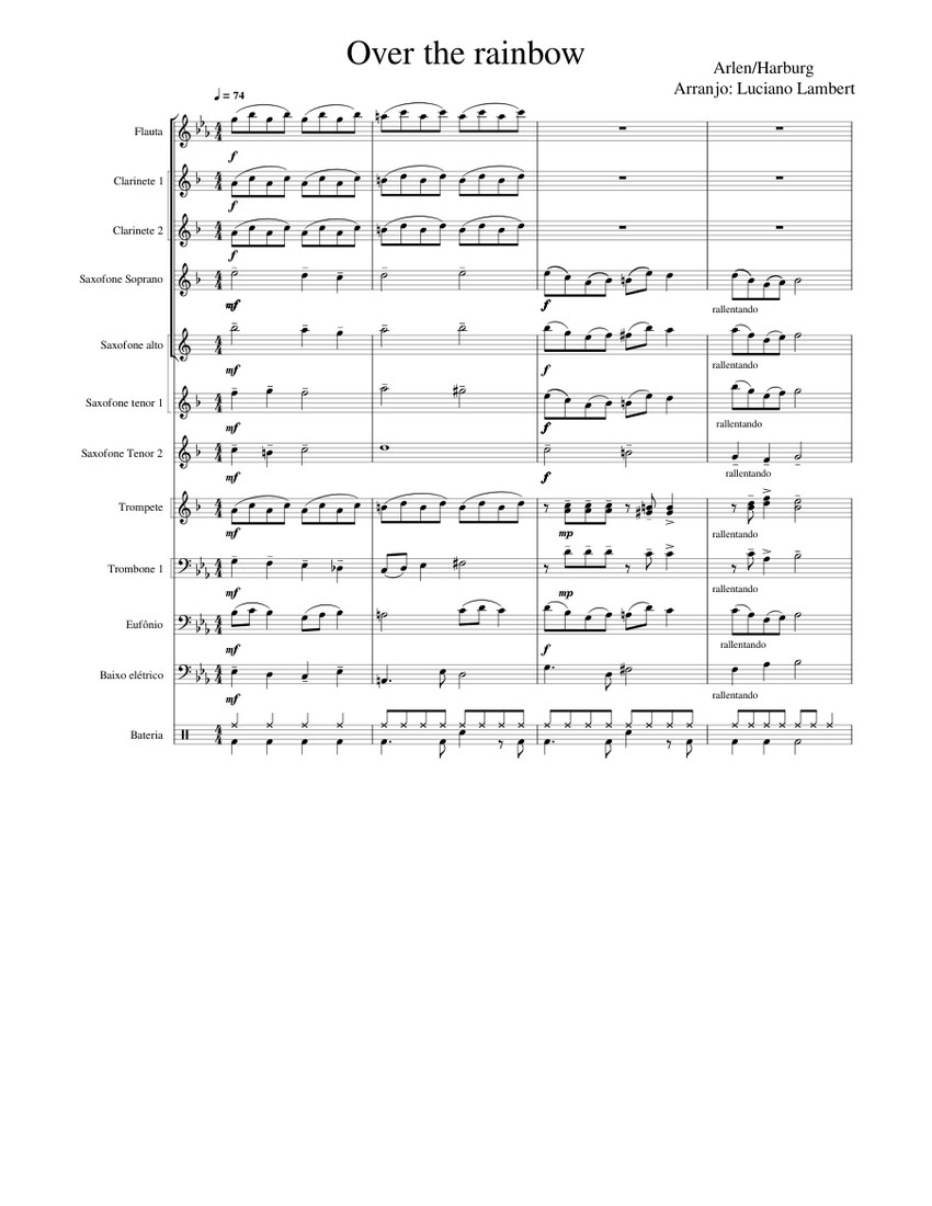 Over the rainbow Eb - Maio - 2022 Sheet music for Trombone, Euphonium ...